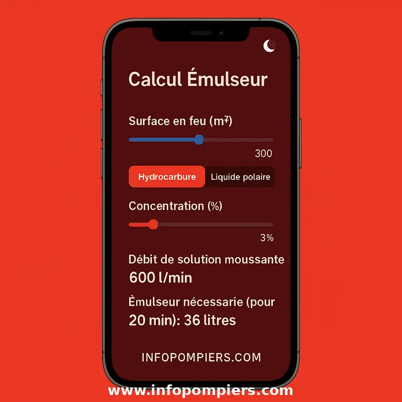 emulseur_calculatrice_mobile_infopompiers - Info Pompiers